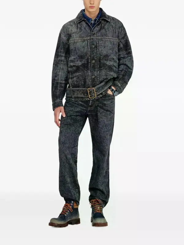 DIESEL® D-valero-s Belted Denim Jacket - Black