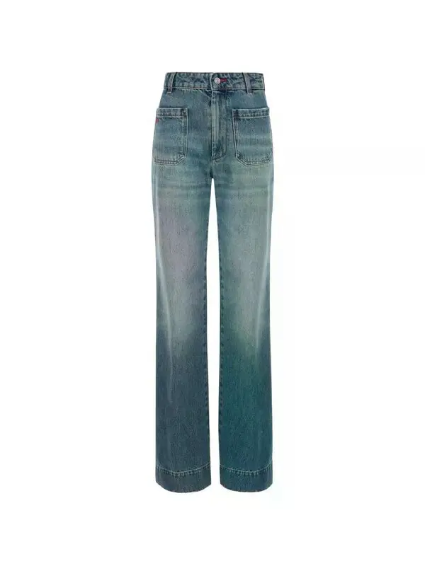 Victoria Beckham Alina Patch-pocket Jeans - Blue