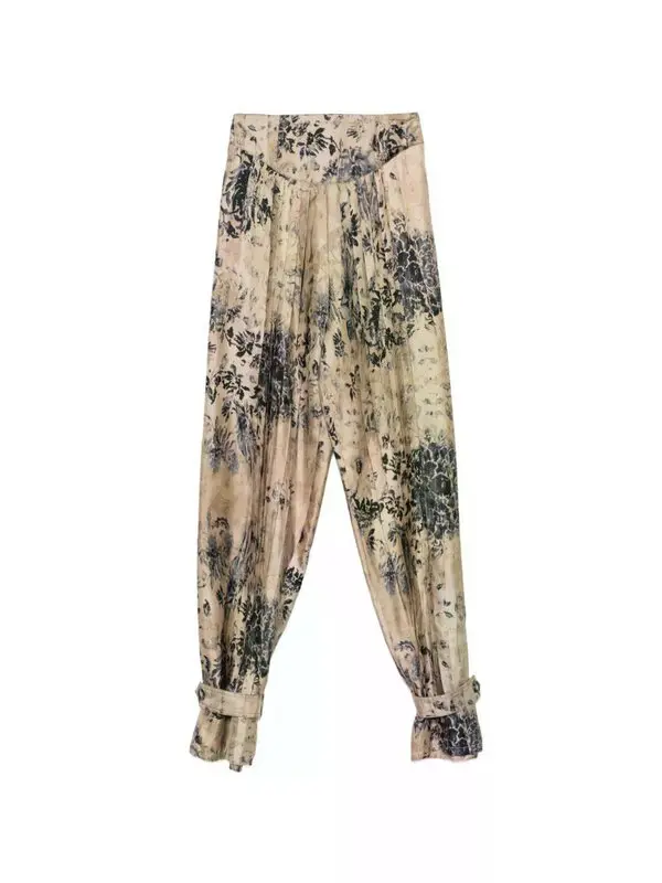 Antonio Marras Floral Print Pleated Trousers - Neutrals