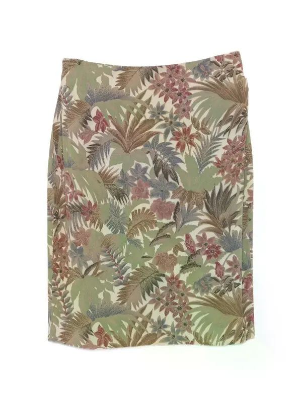 Giorgio Armani Floral-print Midi Skirt - Neutrals