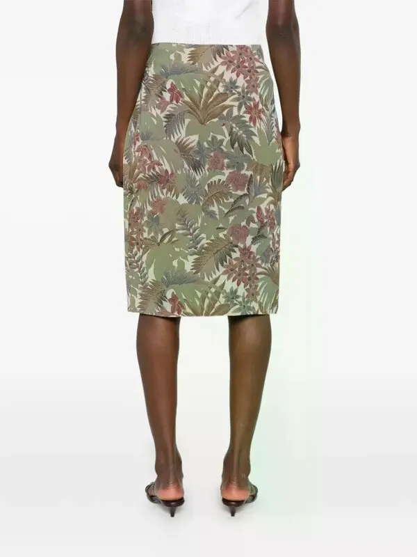 Giorgio Armani Floral-print Midi Skirt