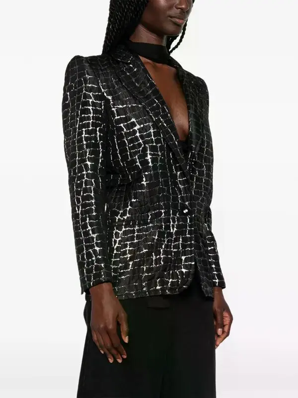 Valentino Garavani 1980s Crocodile-effect Blazer Jacket