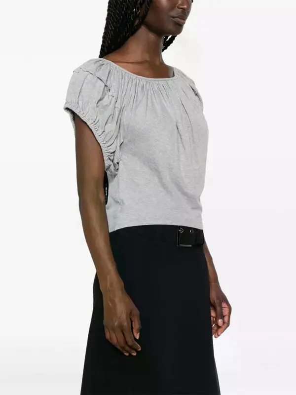 Prada 2000s Ruffled Cap-sleeve Top