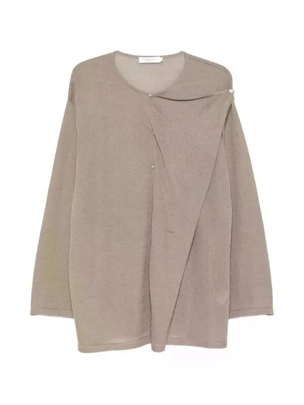 VIKTORIA CHAN Cilla Asymmetric Panel Cardigan - Brown