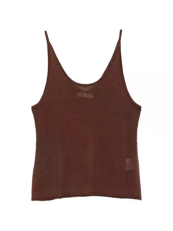 VIKTORIA CHAN Kalida Dot-texture Tank Top - Brown