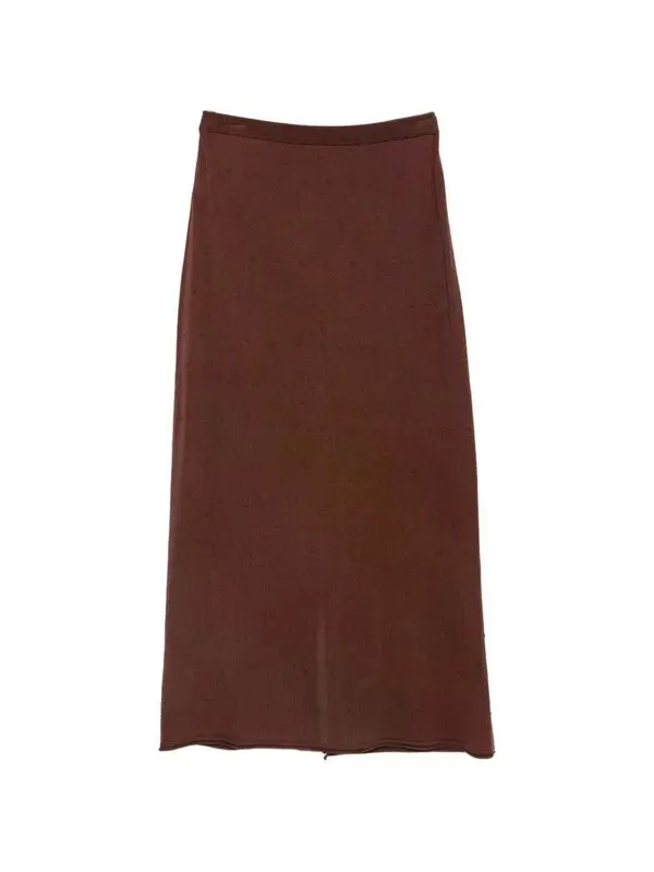 VIKTORIA CHAN Kalida Dot-texture Maxi Skirt - Brown