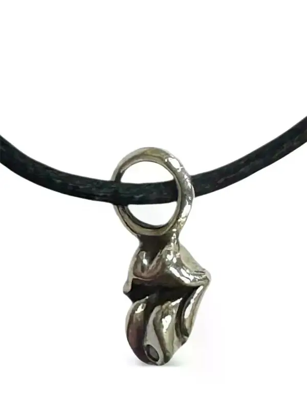 Chrome Hearts Rolling Stones Diamond Pendant Cord Necklace