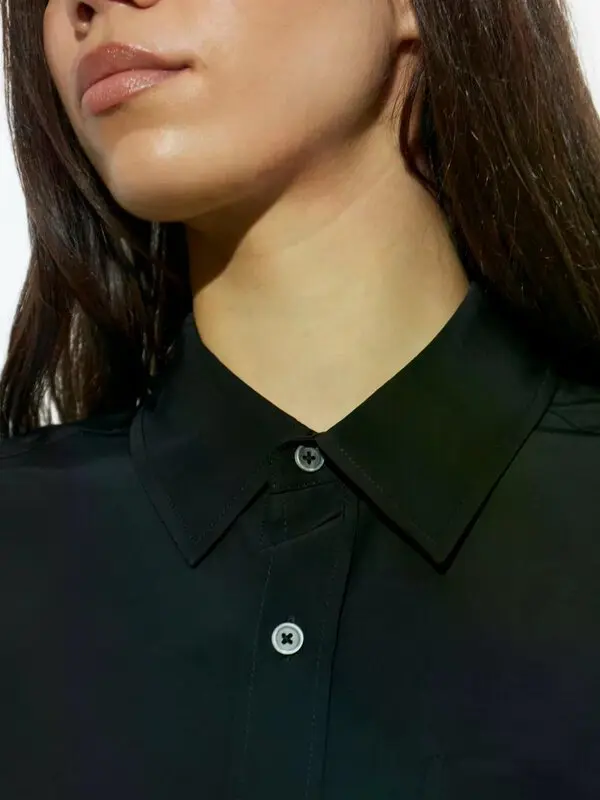 Alexander Wang Cropped Logo Embroidered Shirt