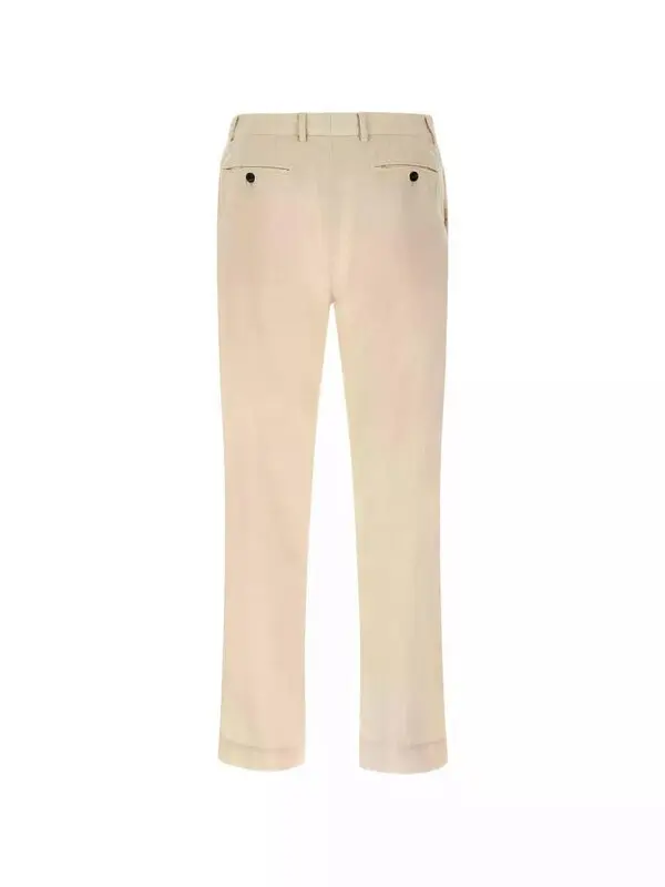 CELLAR DOOR Beige Cotton Straight Leg Trousers - Neutrals