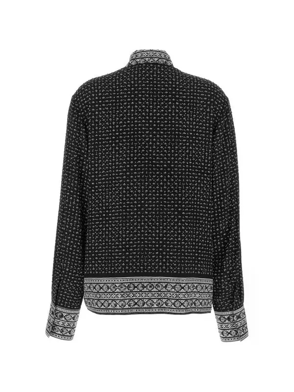 Ermanno Scervino Crystal Embellished Bandana Print Silk Shirt