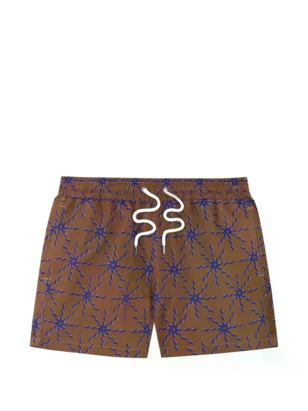 Frescobol Carioca Graphic-print Swim Shorts - Brown