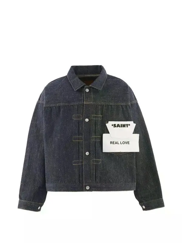 SAINT MXXXXXX X Berberjin Buttoned Denim Jacket - Blue