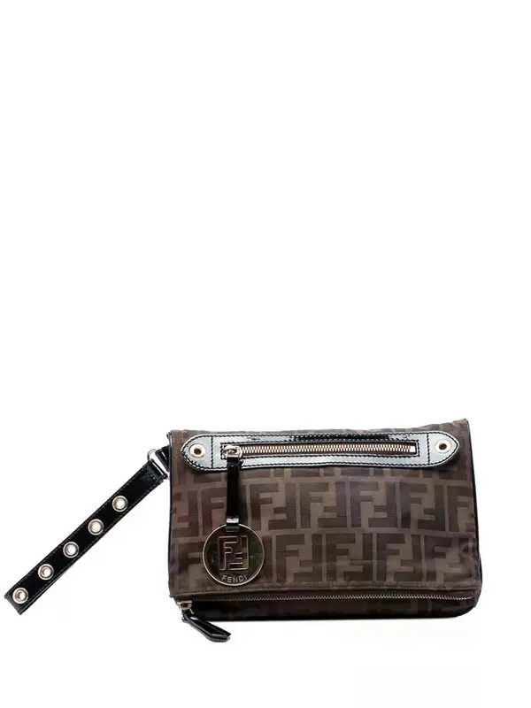 Fendi Zucca Canvas Wristlet Clutch Bag