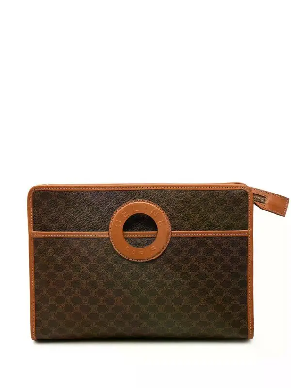 Celine Macadam Coated Canvas Clutch Bag