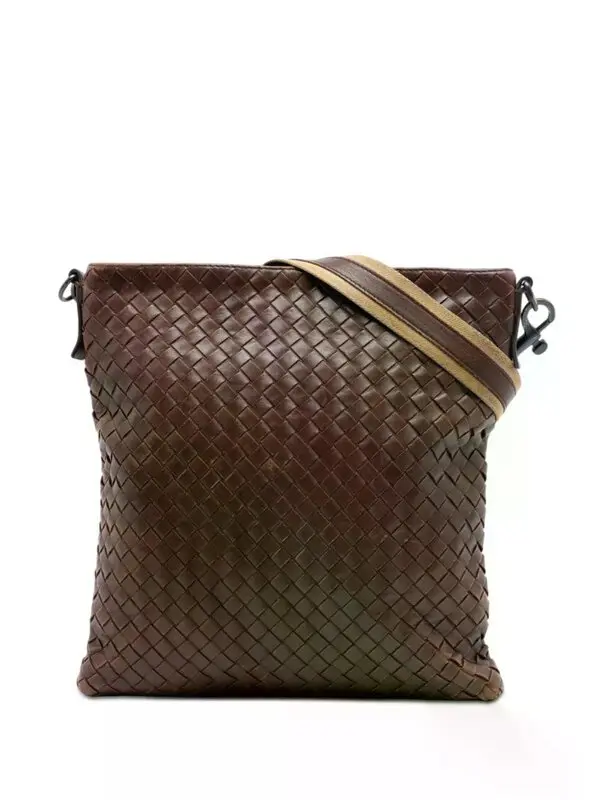 Bottega Veneta Nappa Intrecciato Crossbody Bag - Brown