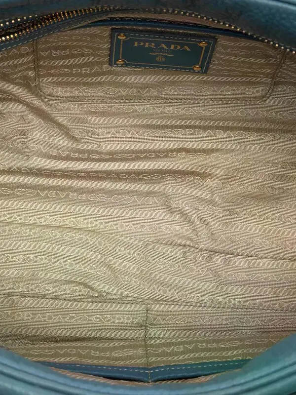Prada Vitello Daino Bauletto Satchel - Blue