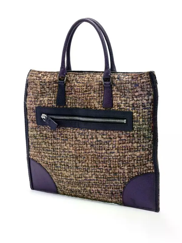 Prada Cinghiale Trimmed Viscose Flat Tote Bag