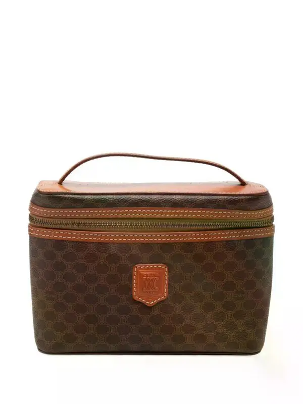 Celine Macadam Coated Canvas Vanity Bag - Brown