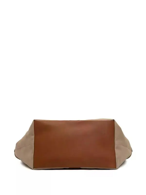 Saint Laurent Canvas Y Tote Bag With Leather Trim