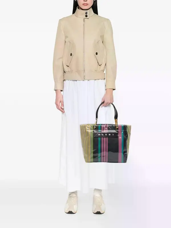Marni Glossy Grip Striped Tote Bag - Multicolour