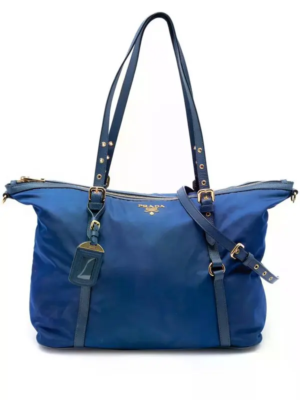 Prada Saffiano Trimmed Tessuto Satchel