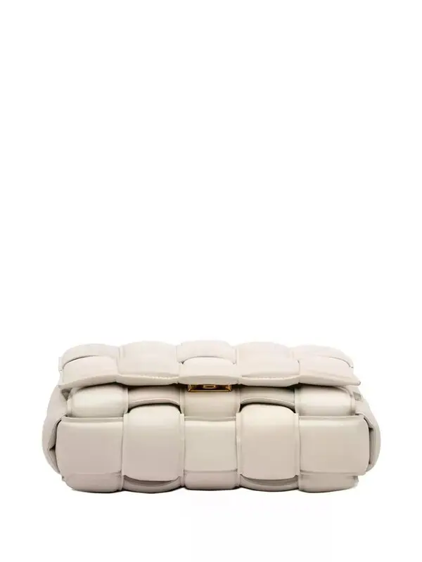Bottega Veneta Nappa Intrecciato Padded Chain Cassette Satchel - White