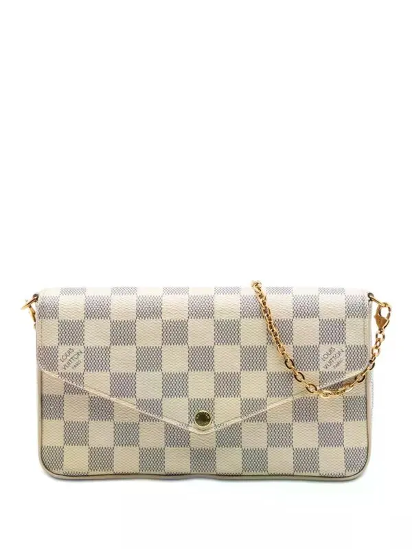 LOUIS VUITTON Damier Azur Pochette Felicie - White