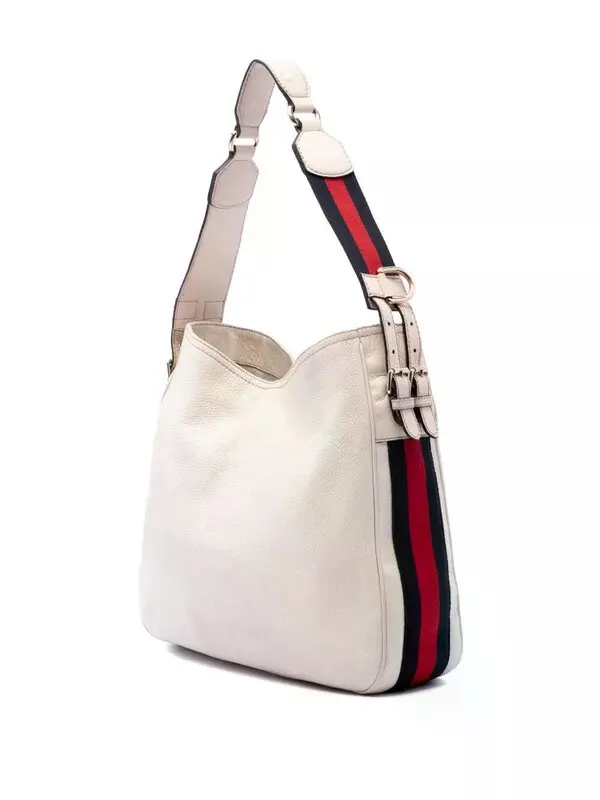 Gucci Medium Pebbled Calfskin Web Heritage Shoulder Bag