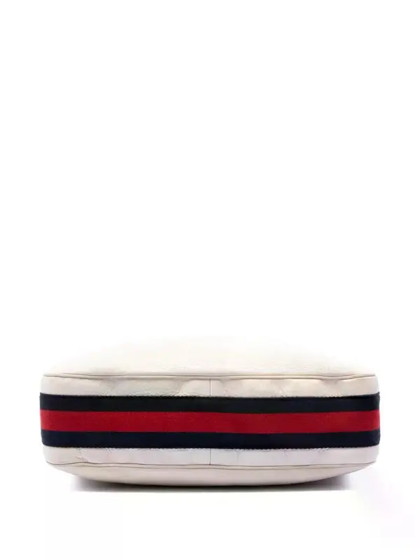 Gucci Medium Pebbled Calfskin Web Heritage Shoulder Bag