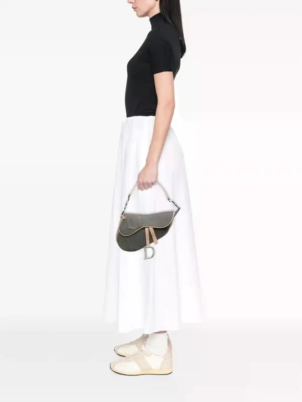 Dior 2002 Denim Jean Pocket Saddle Shoulder Bag