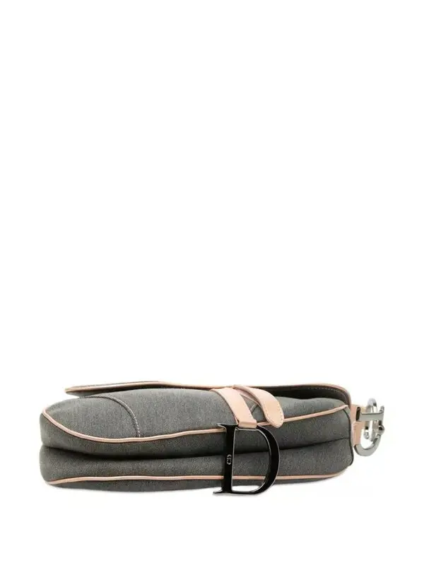 Dior 2002 Denim Jean Pocket Saddle Shoulder Bag