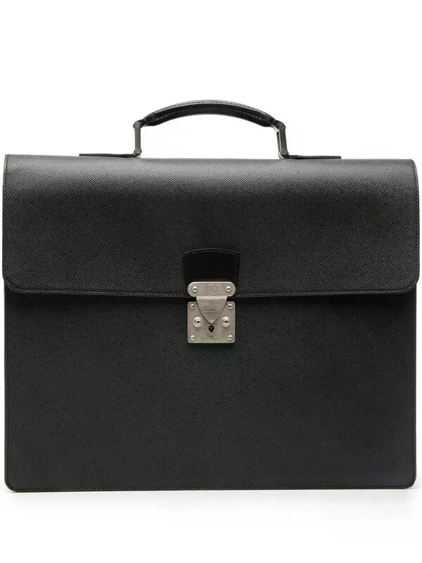 LOUIS VUITTON Taiga Leather Business Bag - Black
