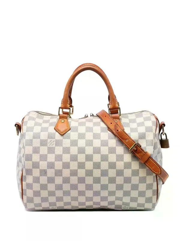 LOUIS VUITTON Damier Azur Speedy Bandouliere 30 Satchel - White