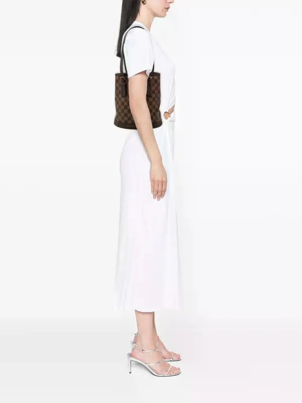LOUIS VUITTON Damier Ebene Marais Bucket Bag - Brown