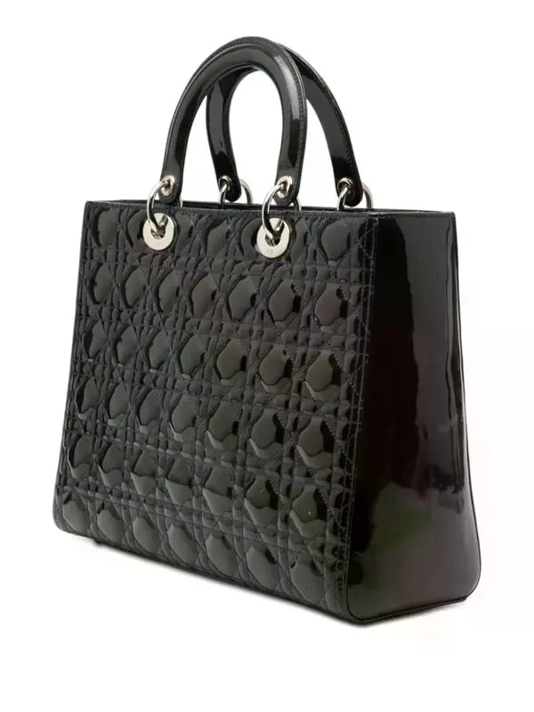 Dior Patent Cannage Lady Satchel - Blue