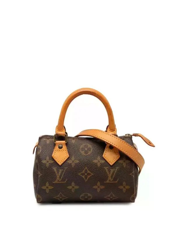 LOUIS VUITTON Monogram Nano Speedy Bandouliere Satchel - Brown