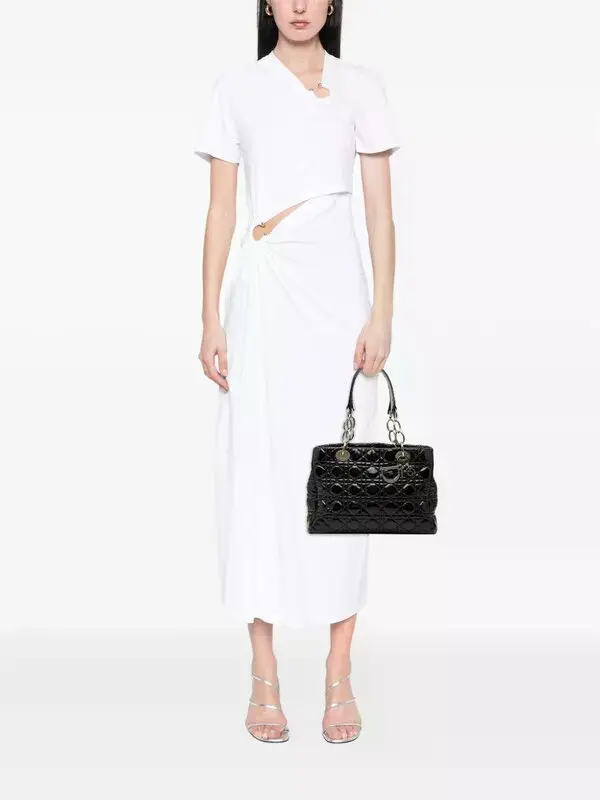 Dior Patent Cannage Soft Zipped Shopping Tote Bag - Black