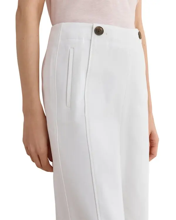 HOBBS LONDON Petite Kimmi Wide Leg Cropped Trousers - White