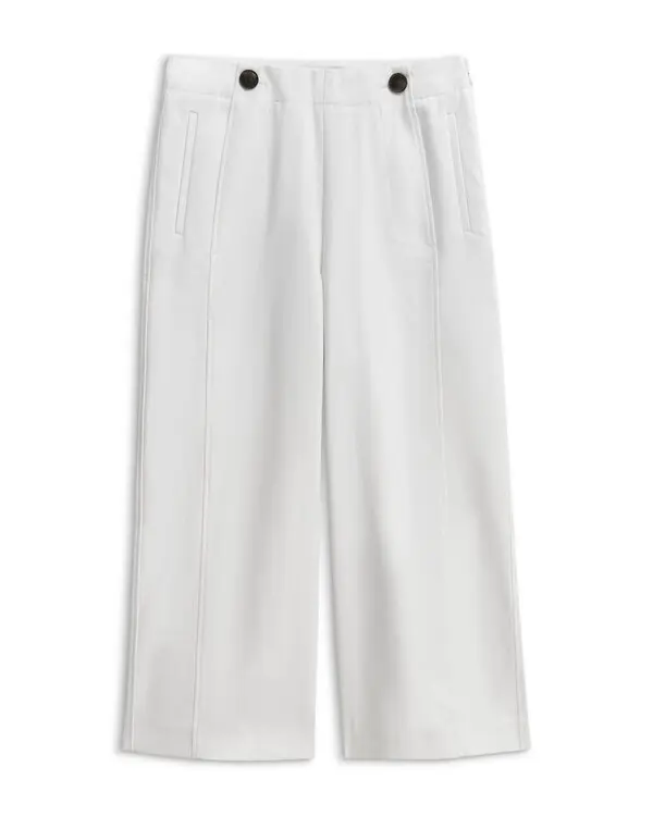 HOBBS LONDON Petite Kimmi Wide Leg Cropped Trousers - White
