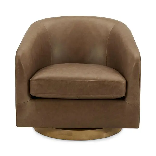 MOE'S HOME COLLECTION Oscy Leather Swivel Chair - Tan