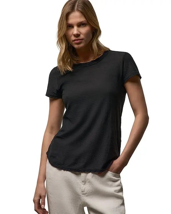 JAMES PERSE Sheer Slub Crew Neck Tee - Black