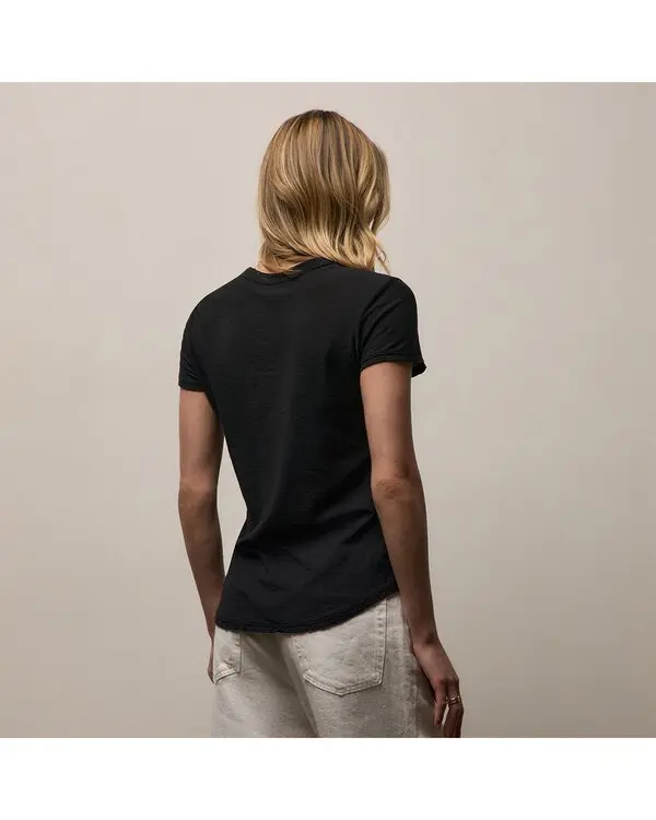 JAMES PERSE Sheer Slub Crew Neck Tee - Black