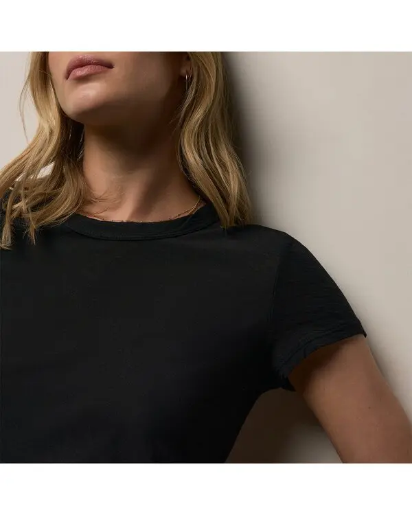 JAMES PERSE Sheer Slub Crew Neck Tee - Black