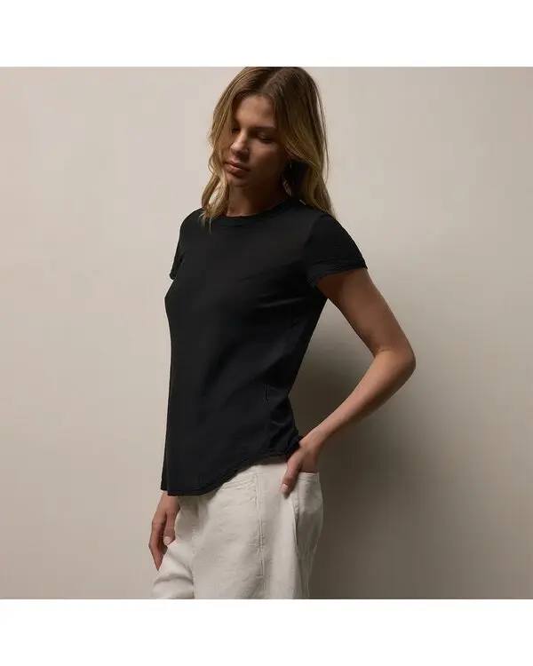 JAMES PERSE Sheer Slub Crew Neck Tee - Black