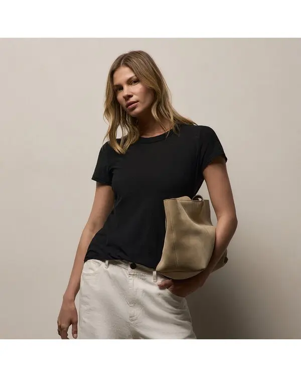 JAMES PERSE Sheer Slub Crew Neck Tee - Black