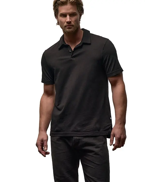 JAMES PERSE Sueded Jersey Polo - Black