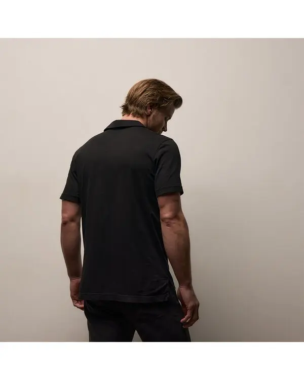 JAMES PERSE Sueded Jersey Polo - Black