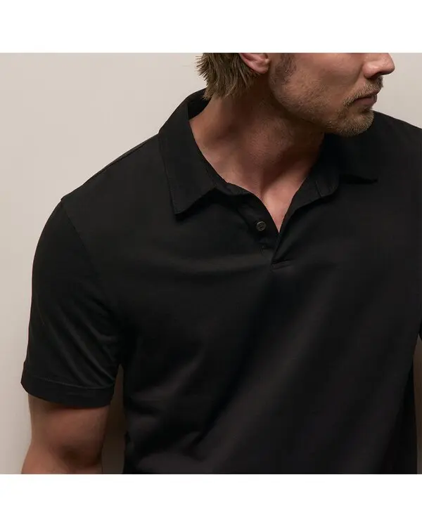 JAMES PERSE Sueded Jersey Polo - Black