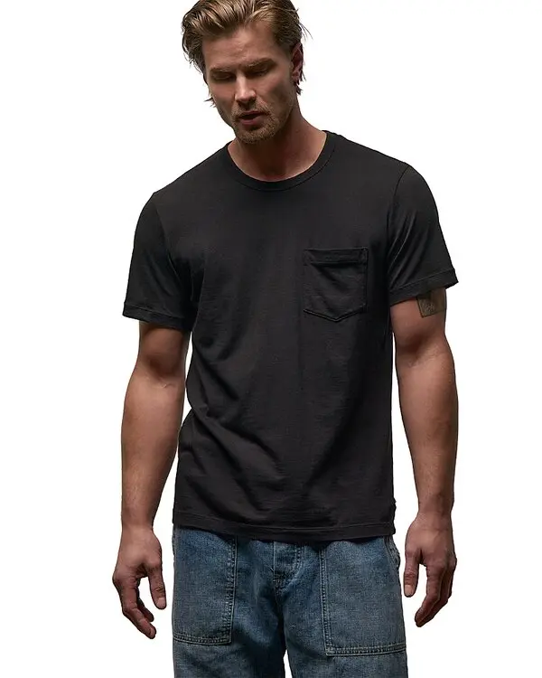 JAMES PERSE Lightweight Jersey Pocket Tee - Black