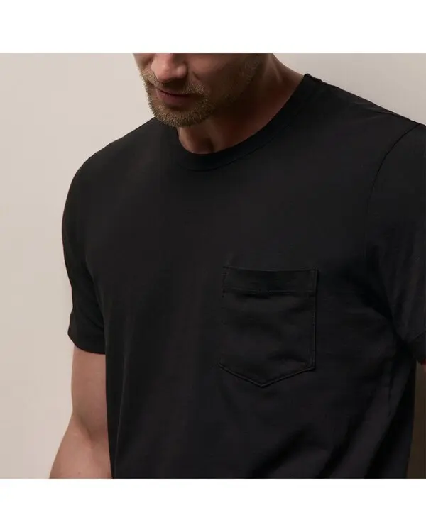 JAMES PERSE Lightweight Jersey Pocket Tee - Black